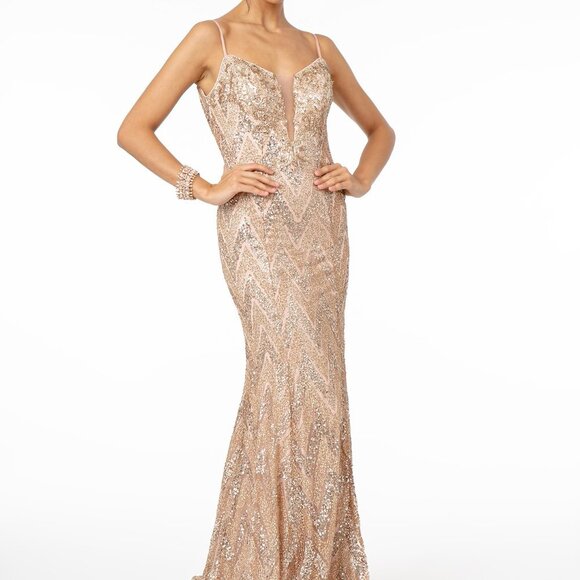 GLS Collective | Dresses | Illusion Neck Sheath Shape Prom Dress ...